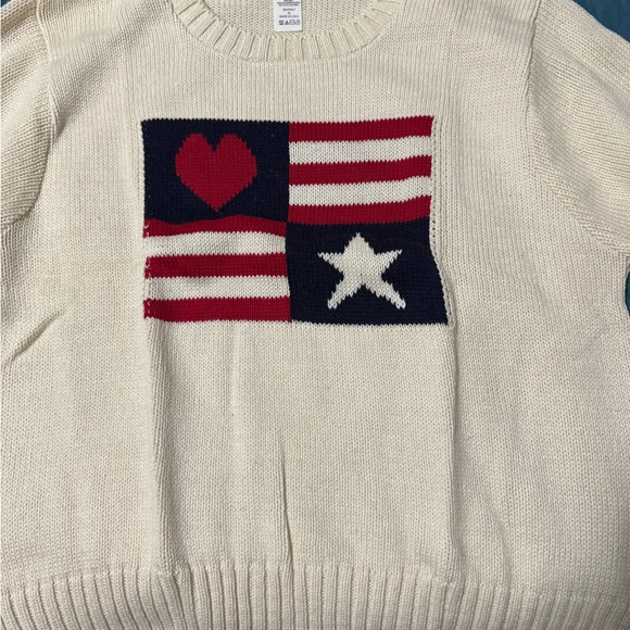 cambridge spirit | Sweaters | New Cream Flag Crewneck Sweater | Poshmark